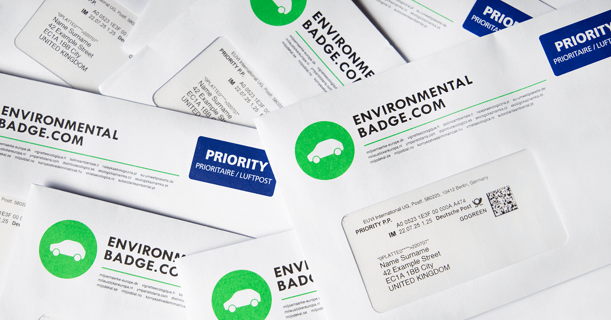 Milieusticker voor milieuzones in Europa